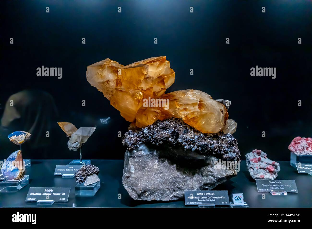 Crystals and gemstones in the Crystal museum in Chamonix. Unusual ...
