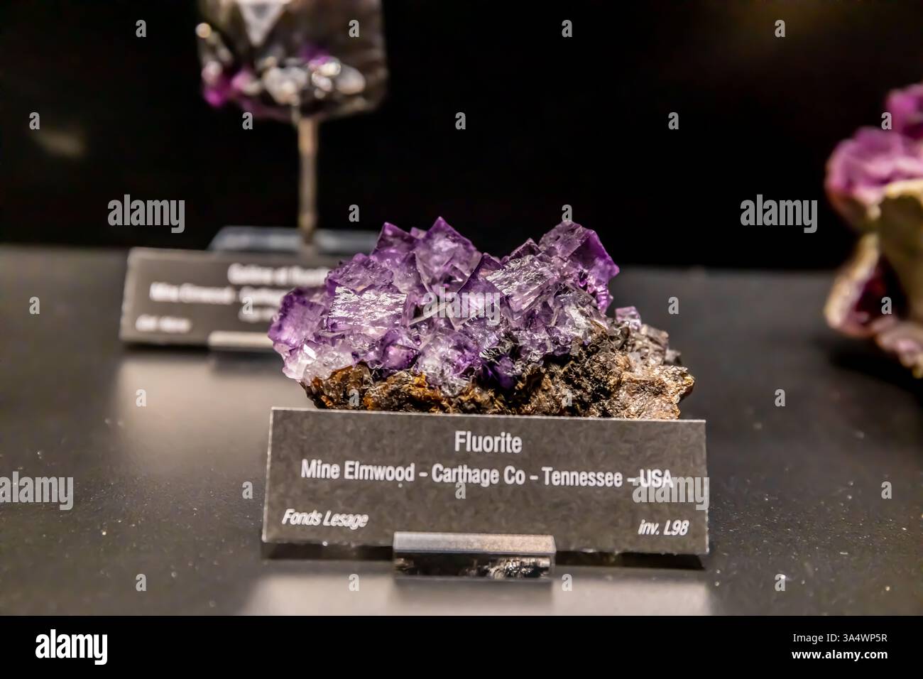 Crystals and gemstones in the Crystal museum in Chamonix. Unusual ...