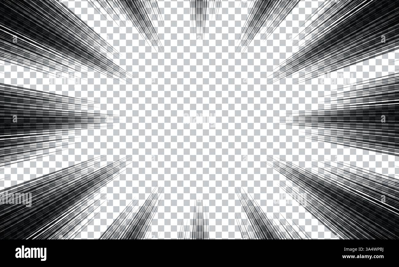 comic speed lines on transparent background Stock Vector Image & Art ...