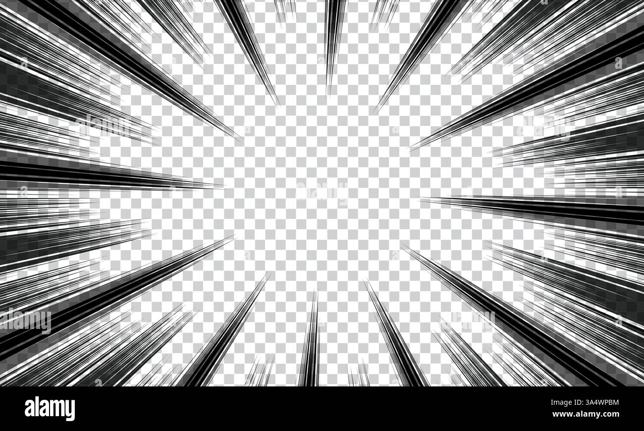 comic speed lines on transparent background Stock Vector Image & Art ...