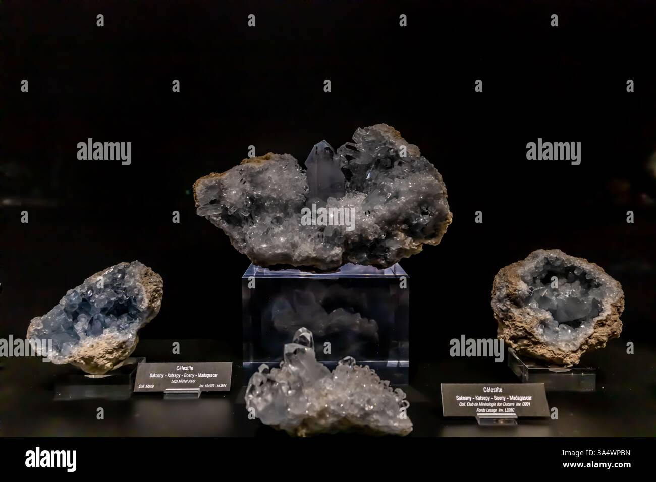 Crystals and gemstones in the Crystal museum in Chamonix. Unusual ...