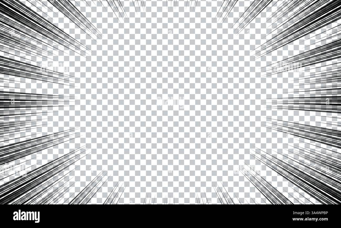 comic speed lines on transparent background Stock Vector Image & Art ...