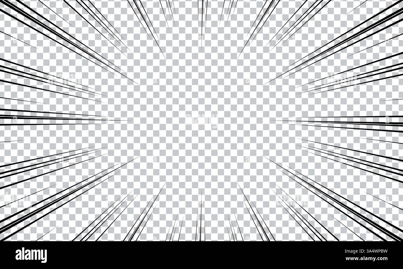 comic speed lines on transparent background Stock Vector Image & Art ...