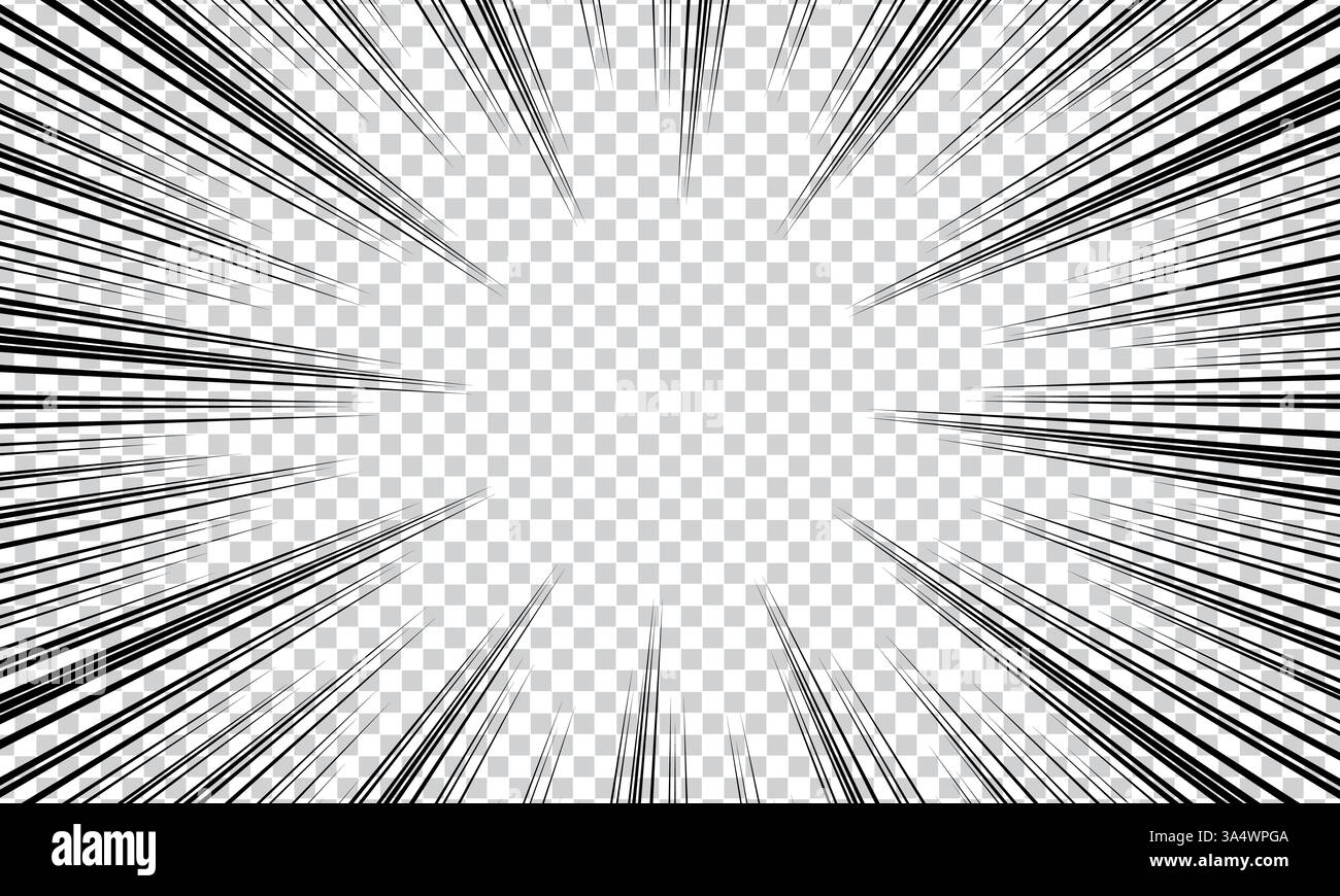 Comic concentration lines on transparent background Stock Vector Image ...