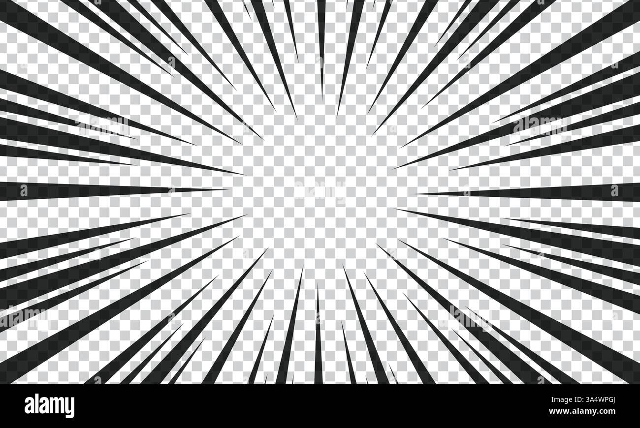 Comic concentration lines on transparent background Stock Vector Image ...