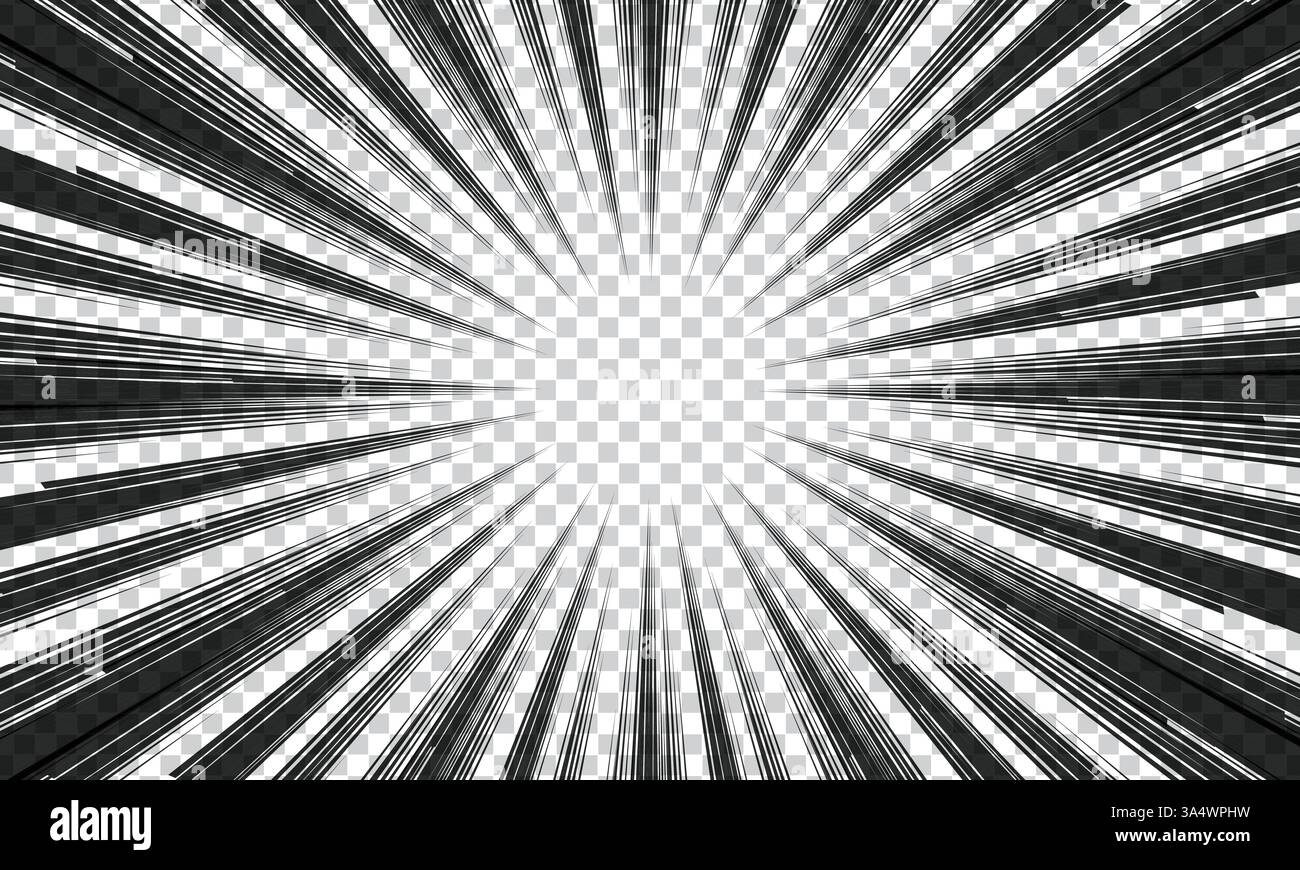 Comic concentration lines on transparent background Stock Vector Image ...