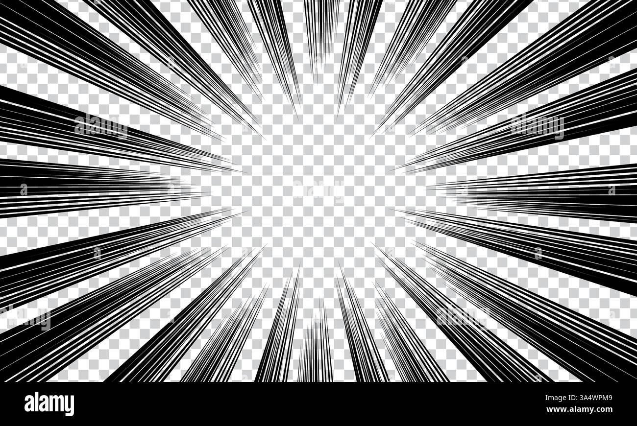 Comic concentration lines on transparent background Stock Vector Image ...