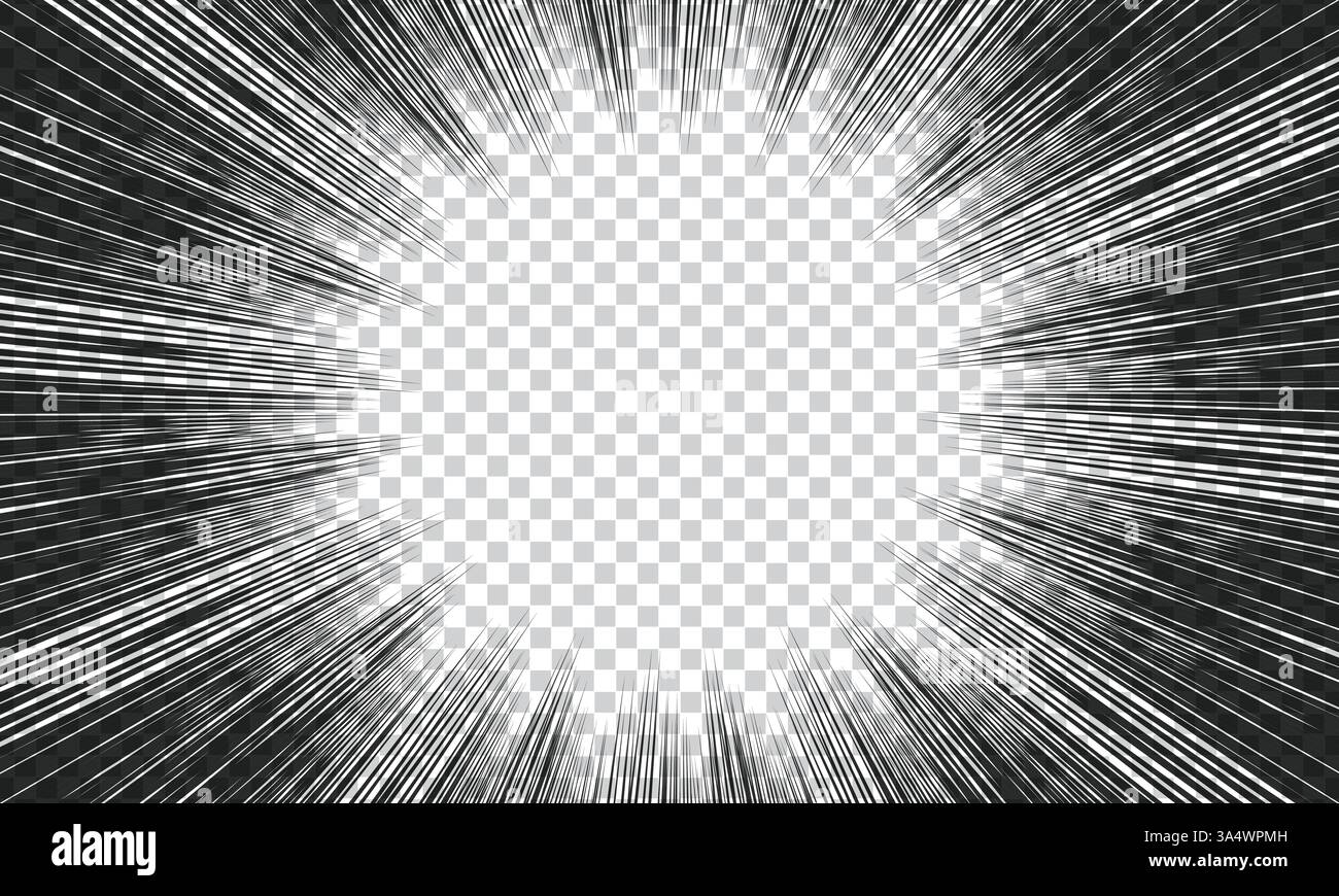 Comic concentration lines on transparent background Stock Vector Image ...