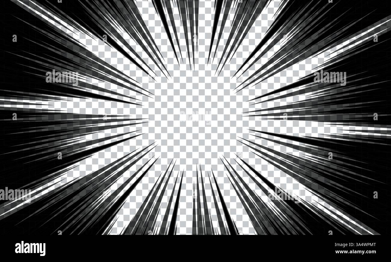 Comic concentration lines on transparent background Stock Vector Image ...