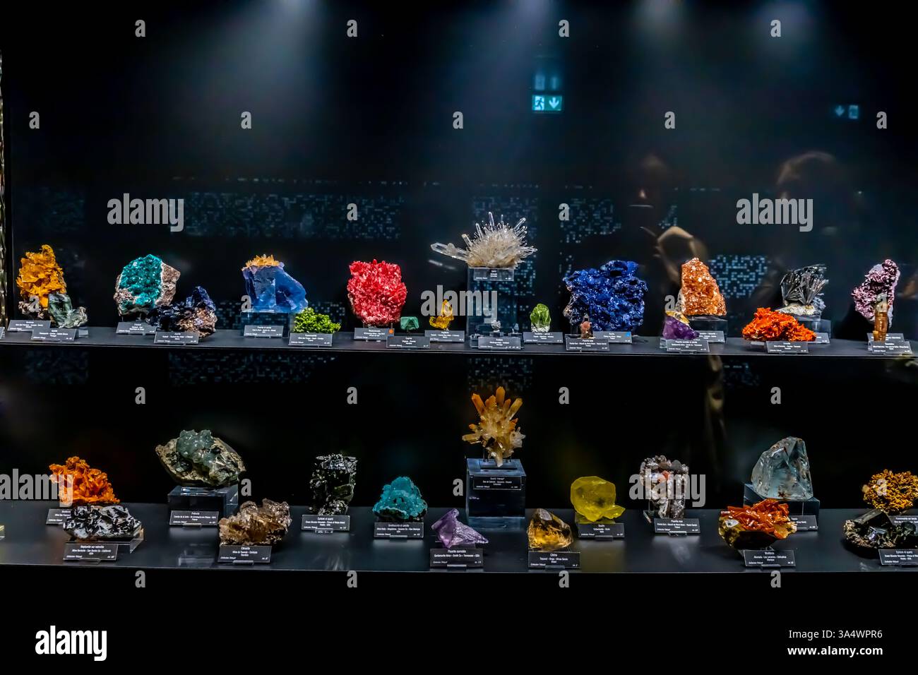 Crystals and gemstones in the Crystal museum in Chamonix. Unusual ...