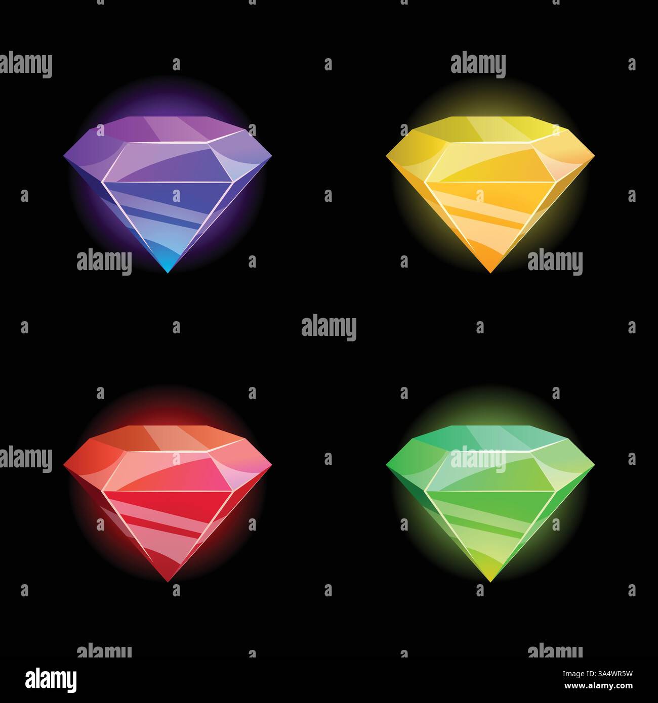 Cartoon diamonds set Stock Vector Image & Art - Alamy