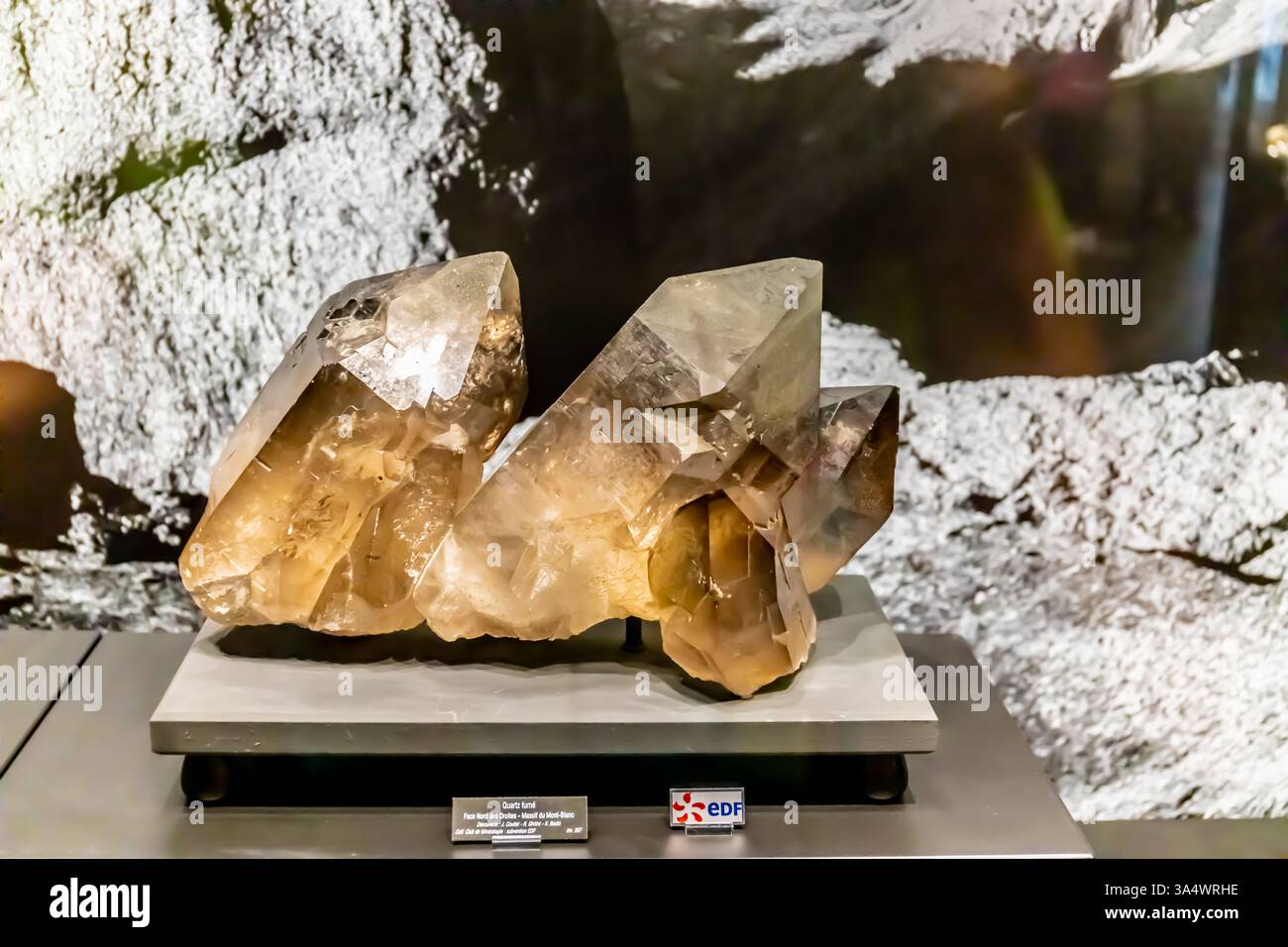 Crystals and gemstones in the Crystal museum in Chamonix. Unusual ...