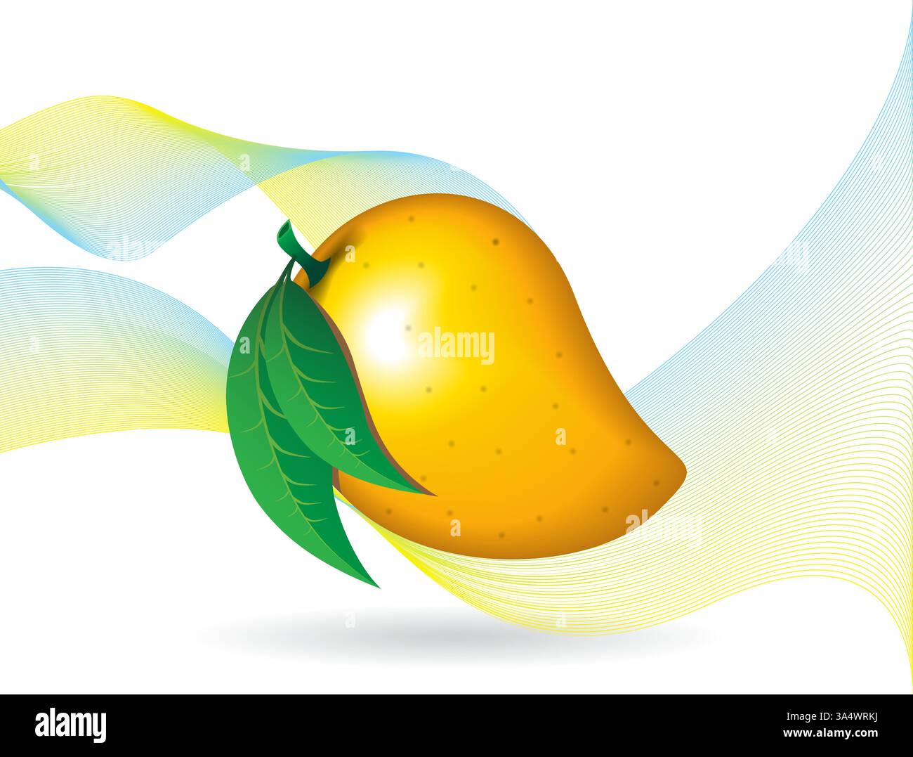 3d mango fruit shape contour abstract seamless pattern on white ...