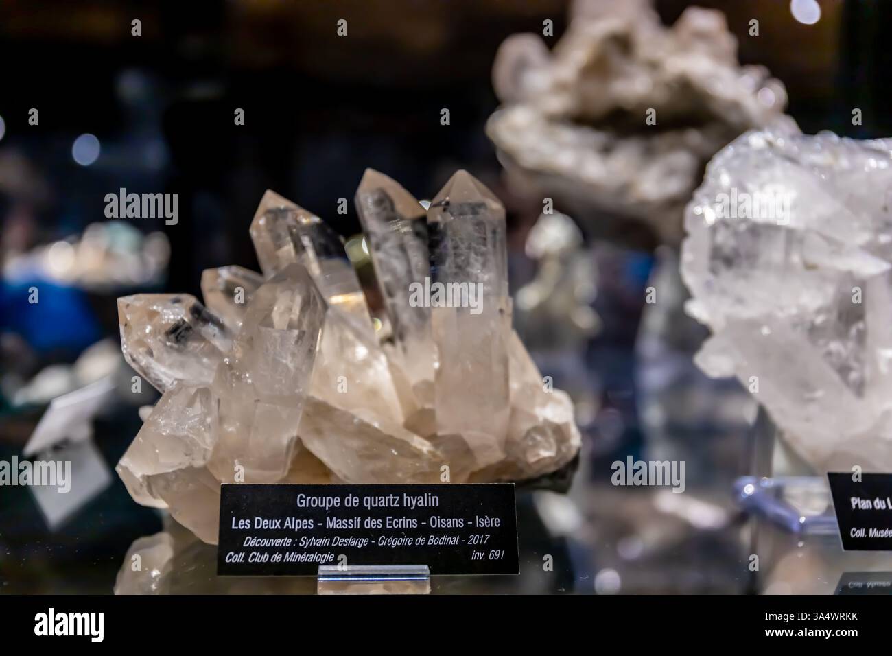 Crystals and gemstones in the Crystal museum in Chamonix. Unusual ...