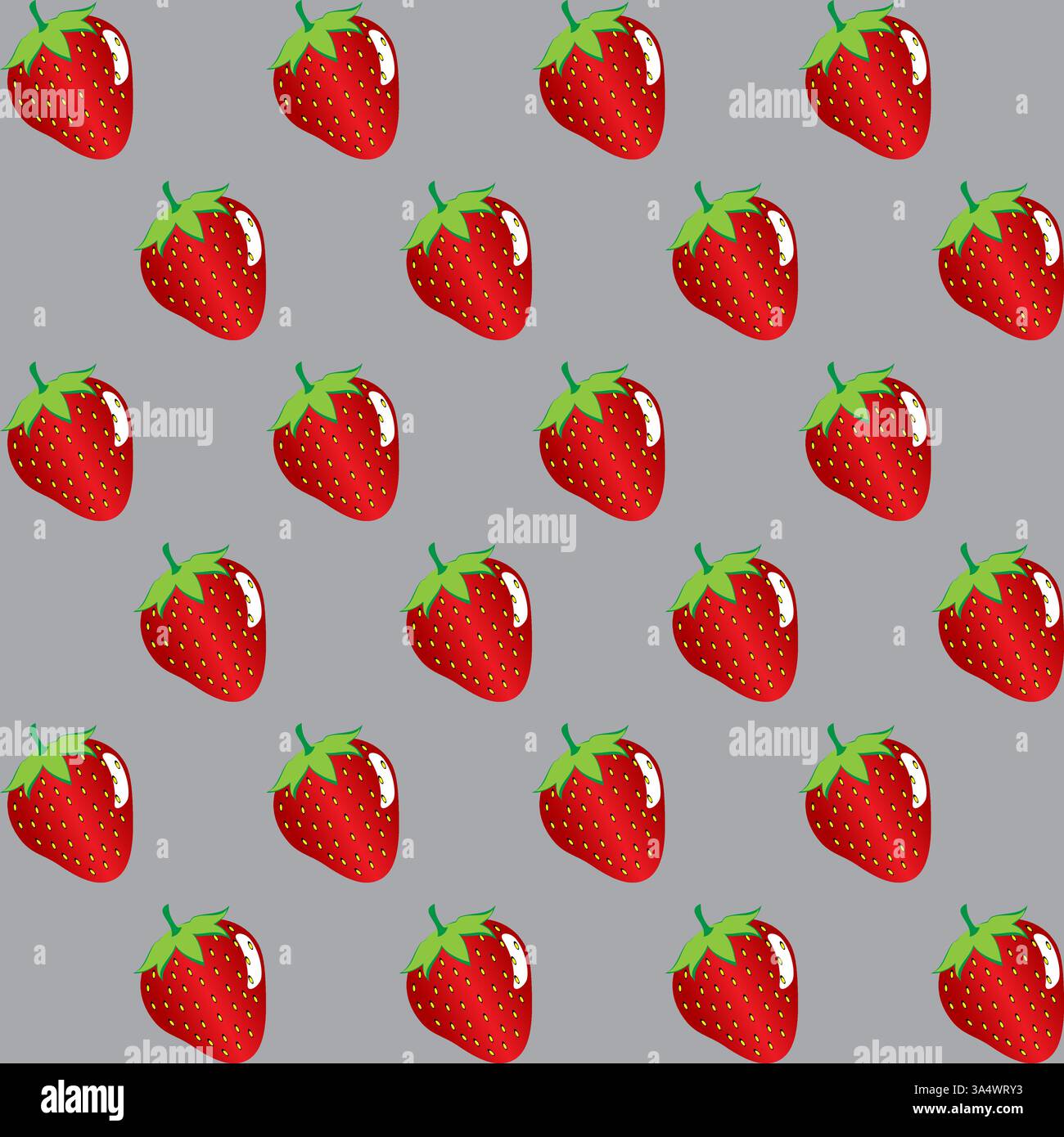 strawberry fruit contour abstract seamless pattern on grey background ...