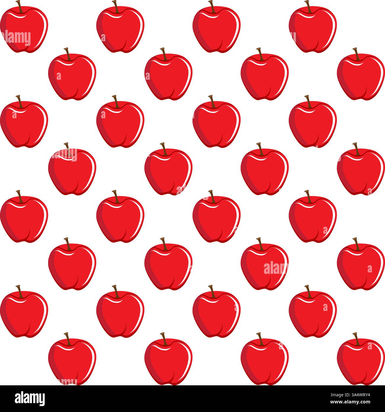 Apple fruit contour abstract seamless pattern on white background for ...