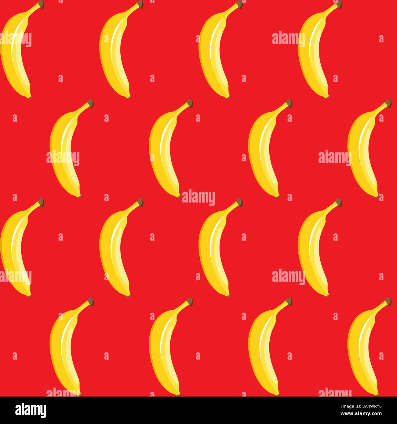 banana fruit contour abstract seamless pattern on red background for ...