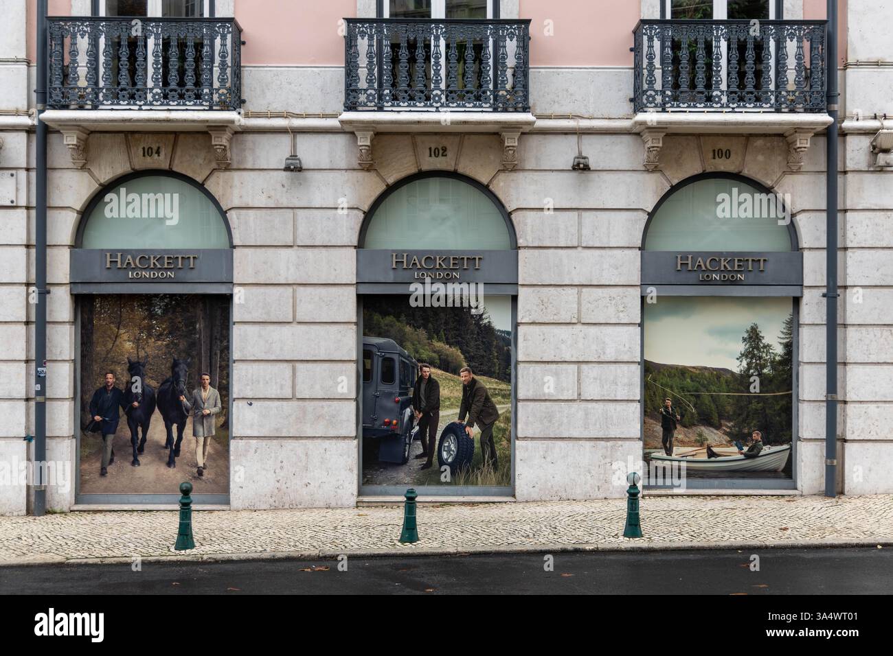 Hackett London logo above the shop window. Hackett London is an English ...