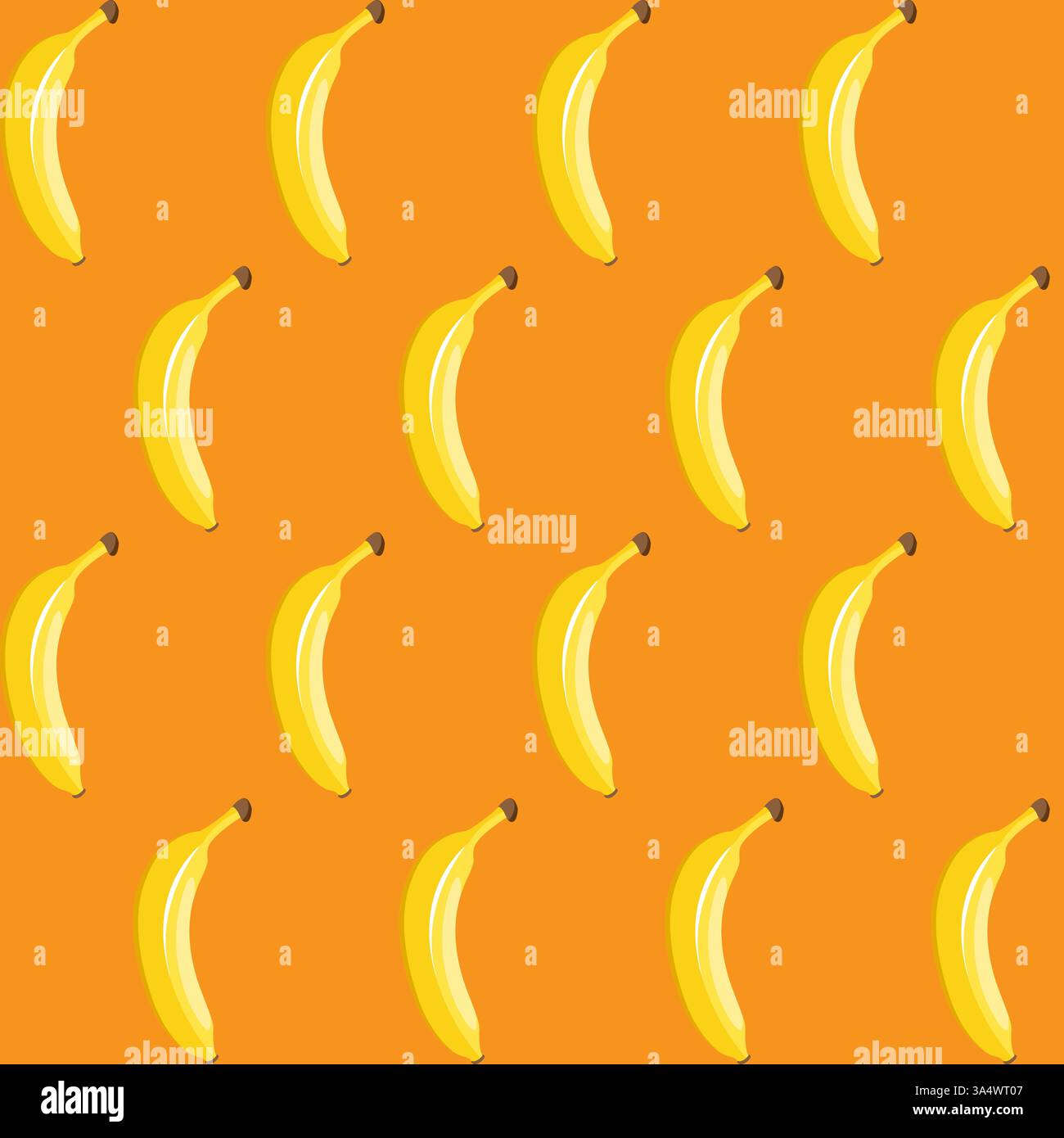 banana fruit contour abstract seamless pattern on orange background for ...