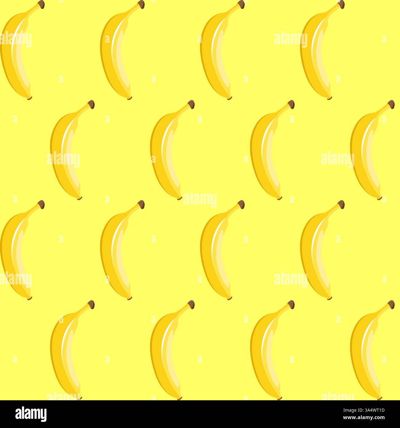 banana fruit contour abstract seamless pattern on yellow background for ...