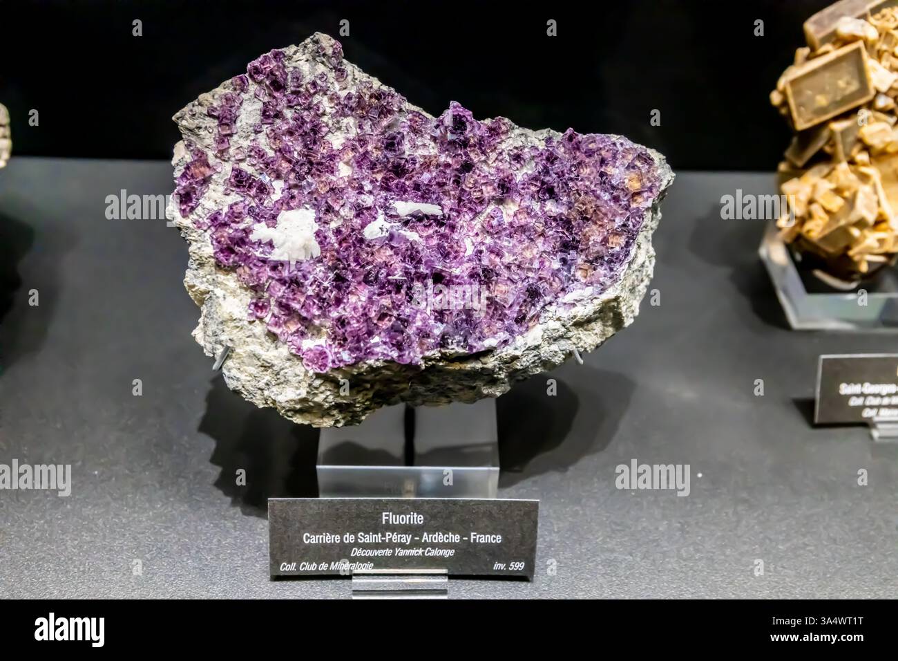 Crystals and gemstones in the Crystal museum in Chamonix. Unusual ...