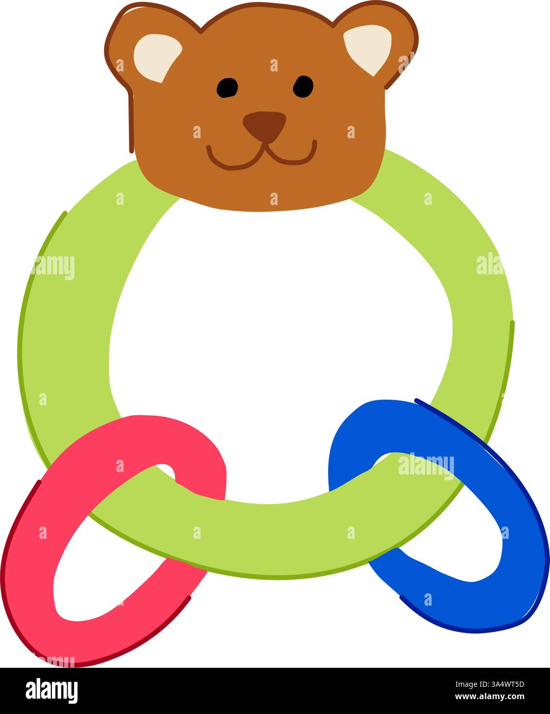 colorful baby rattle cartoon vector illustration Stock Vector Image ...