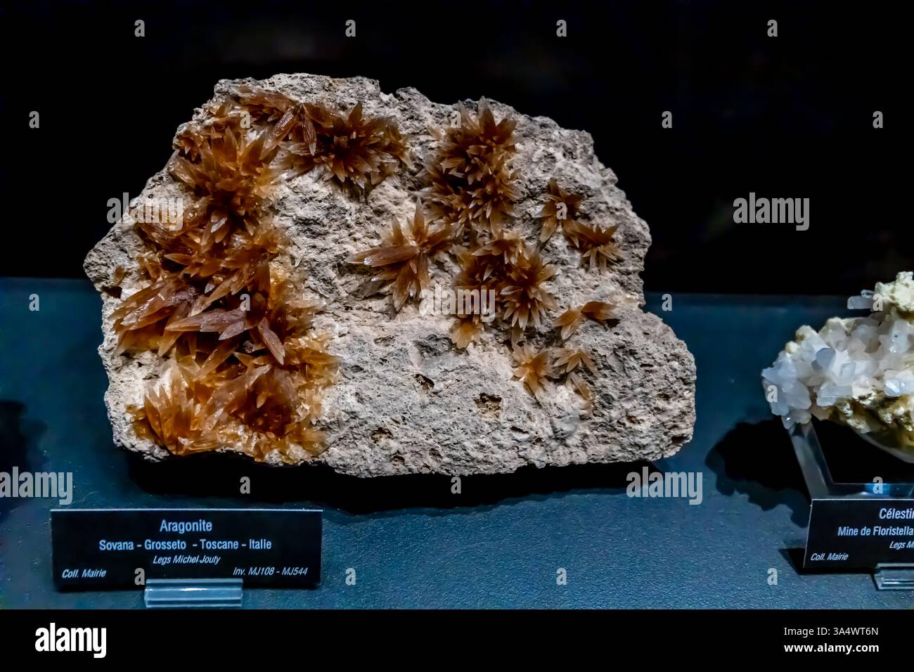 Crystals and gemstones in the Crystal museum in Chamonix. Unusual ...
