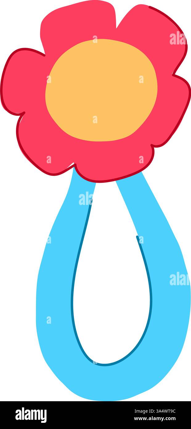 sensory baby rattle cartoon vector illustration Stock Vector Image ...