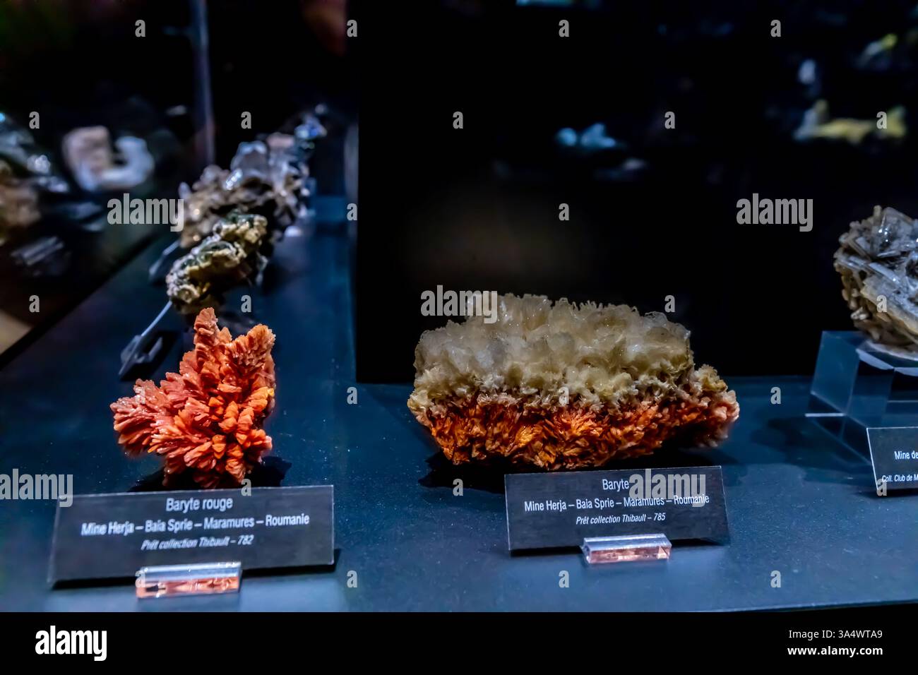 Crystals and gemstones in the Crystal museum in Chamonix. Unusual ...