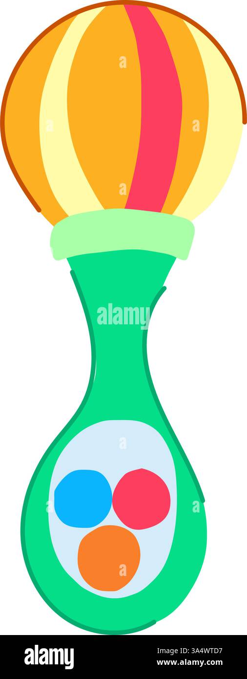 cute baby rattle cartoon vector illustration Stock Vector Image & Art ...