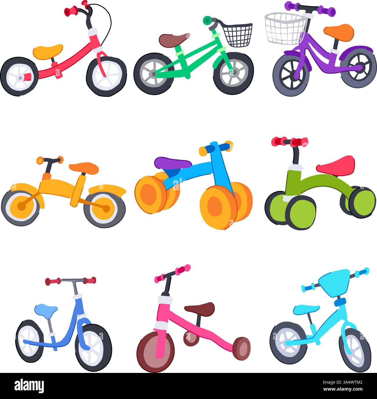balance bike set cartoon vector illustration Stock Vector Image & Art ...