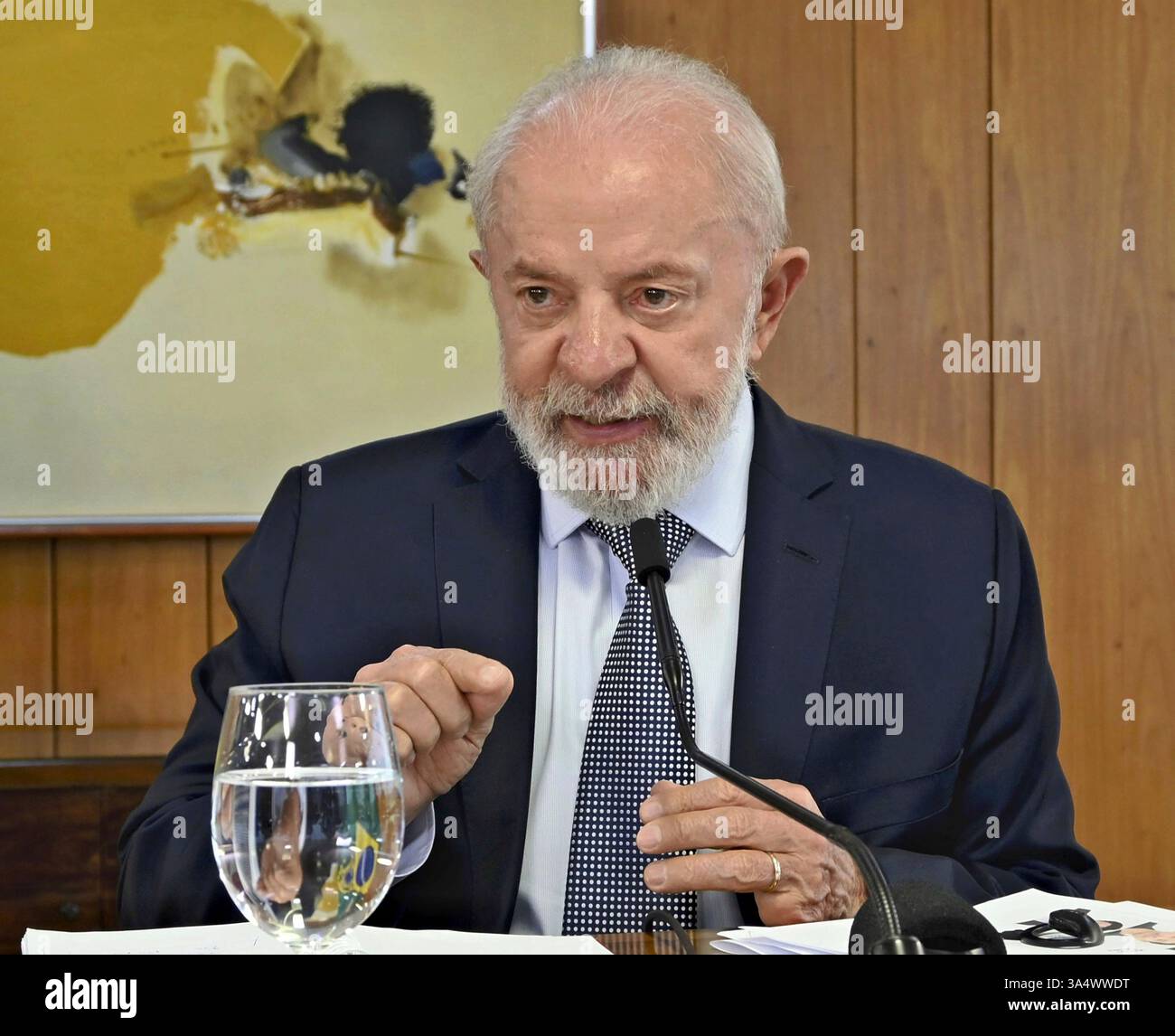 Brazilian President Luiz Inacio Lula da Silva responds to interviews ...