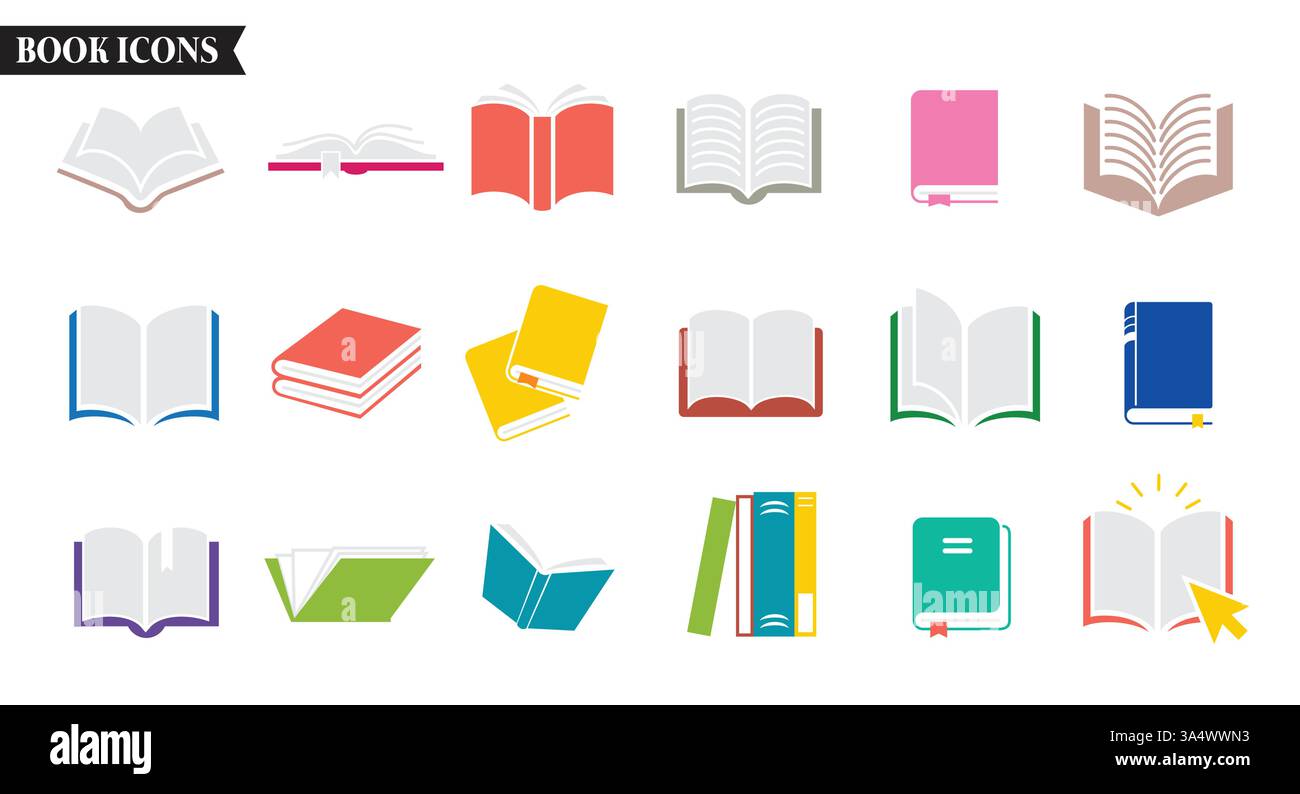 Books icons set in Cut Out Stock Images & Pictures - Alamy