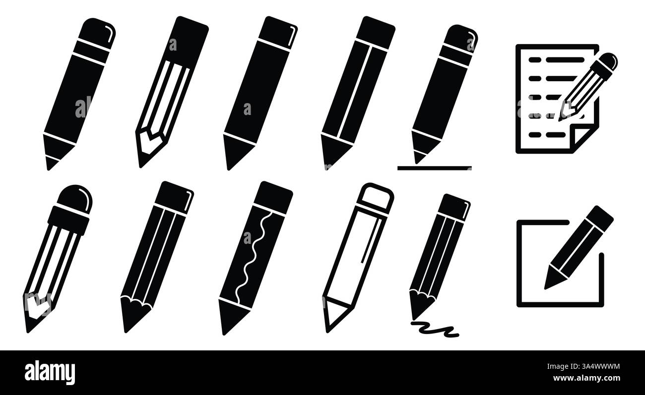 Edit pencil pen icon hi-res stock photography and images - Alamy