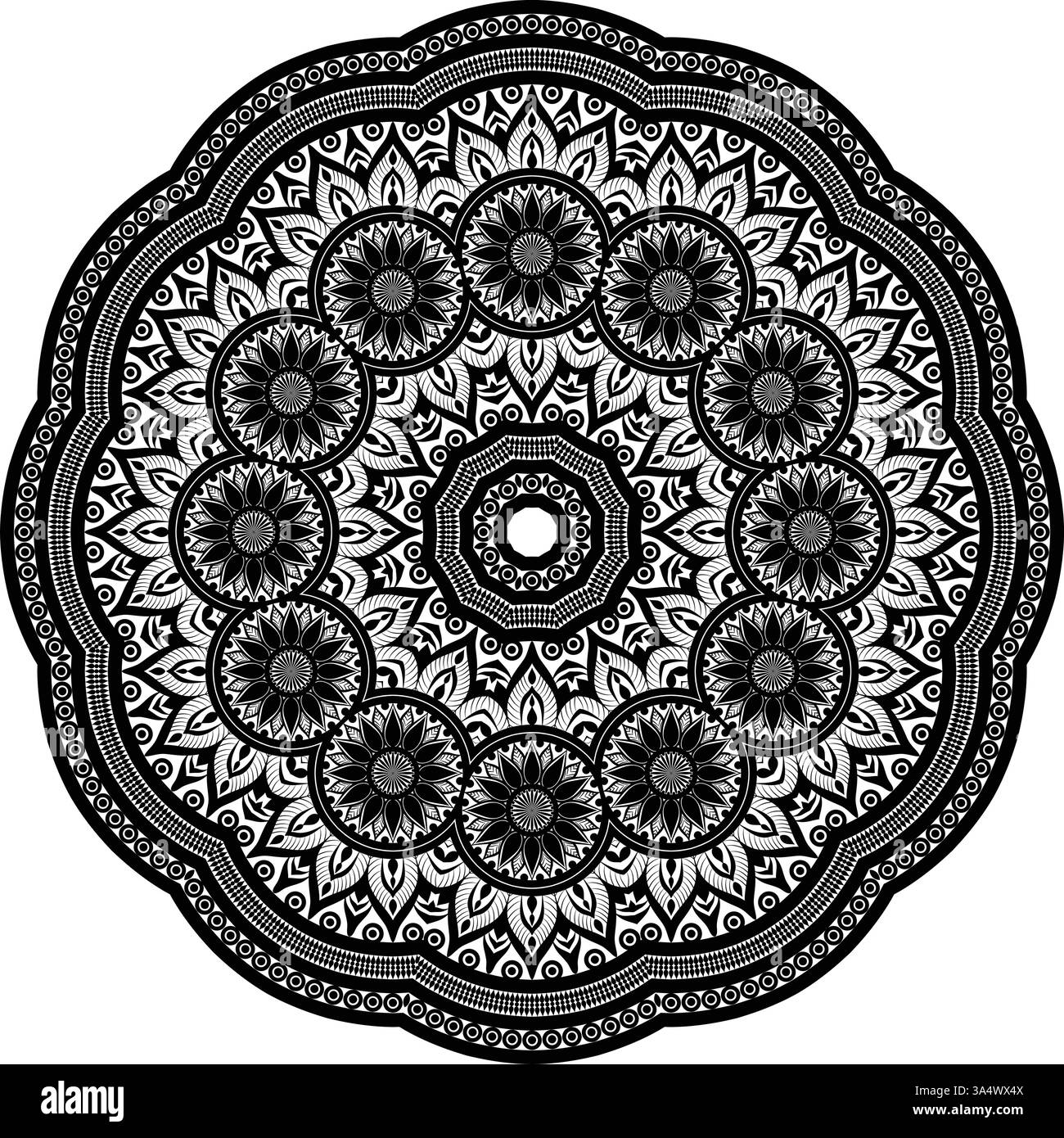 Beautiful floral pattern mandala art isolated on a white background ...