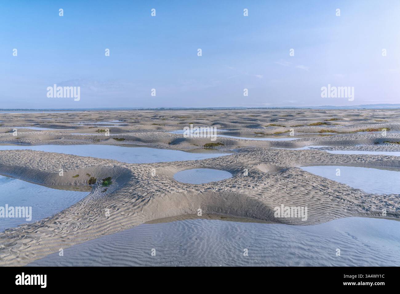 Low tide at West Wittering beach looking towards Isle of Wight ...