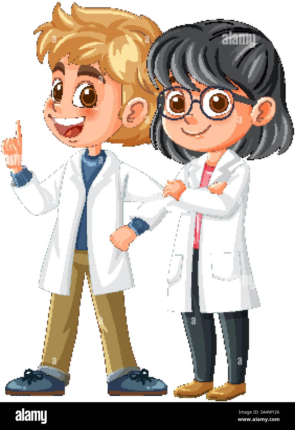 Boy girl in lab Stock Vector Images - Alamy