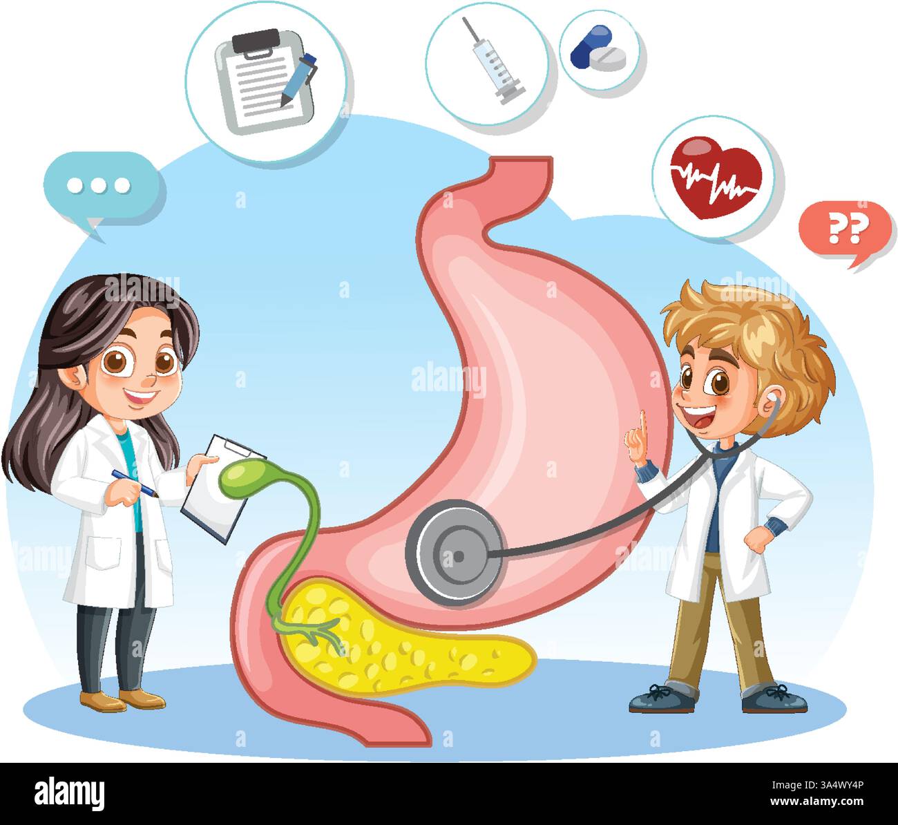 Stomach doctor question Stock Vector Images - Alamy