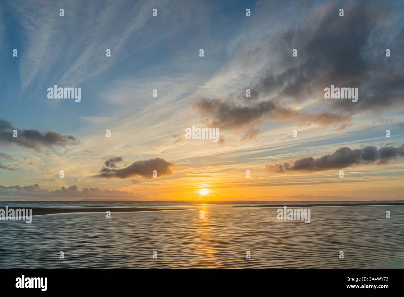 A moody sunset at the magnificent West Wittering beach in West Sussex ...