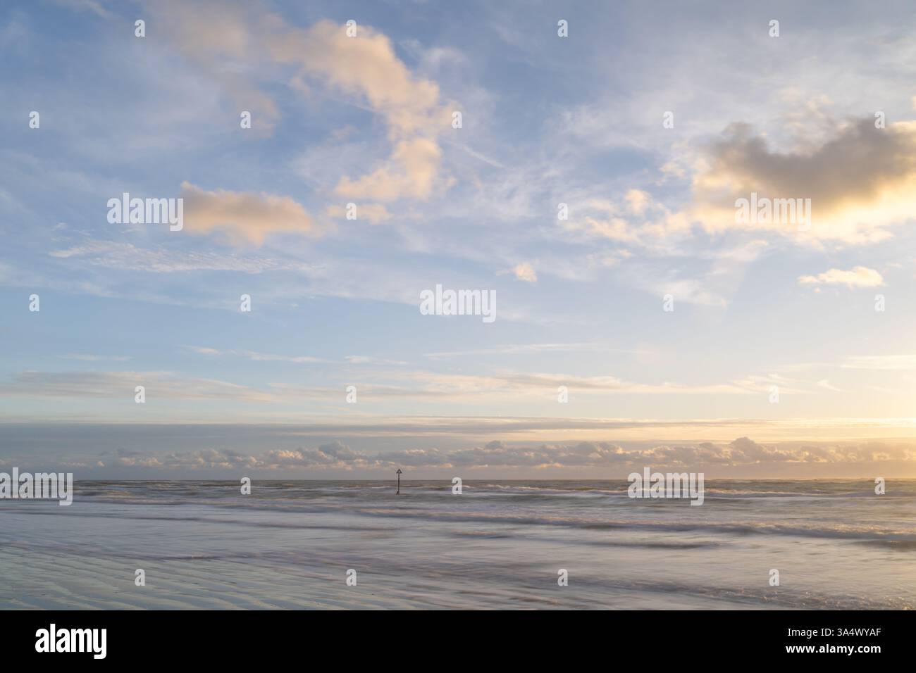 A moody sunset at the magnificent West Wittering beach in West Sussex ...