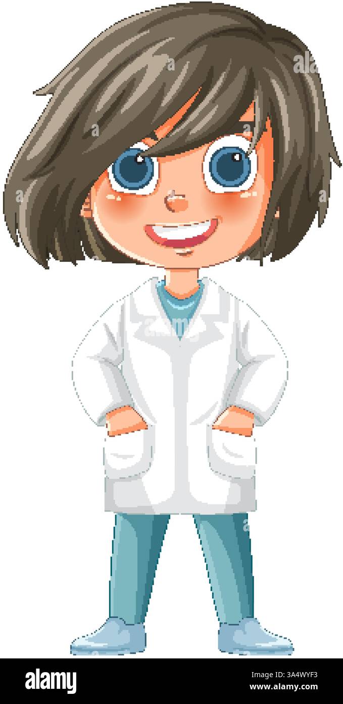 Young researcher wearing lab coat Stock Vector Images - Alamy