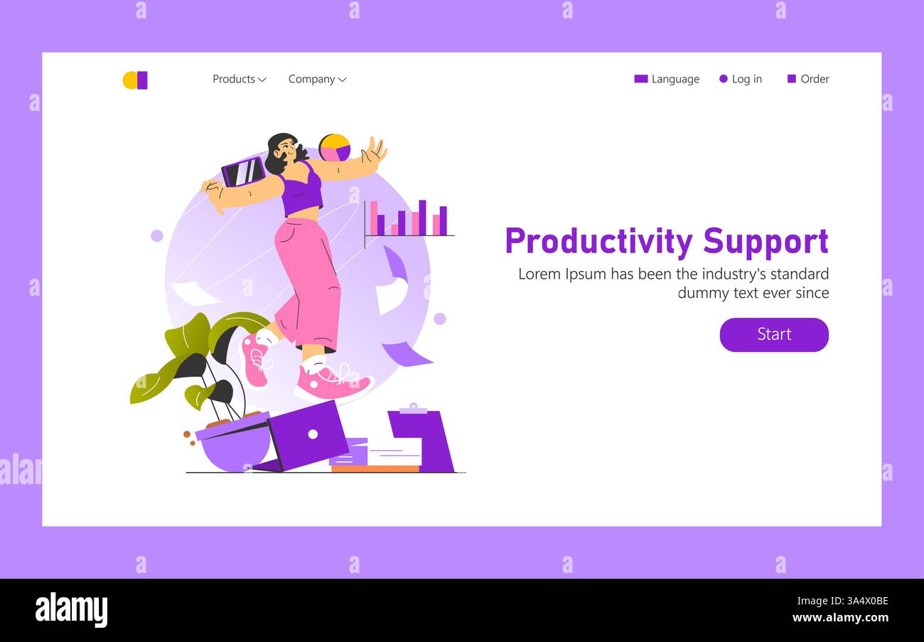 Motivation and productivity illustrated through a character balancing ...