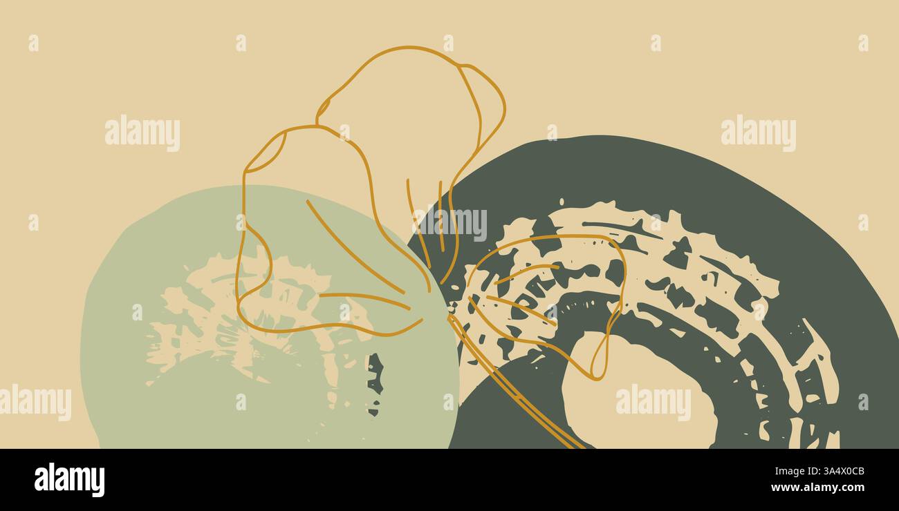 Abstract Botanical Design with Earthy Tones and Minimalistic Shapes ...