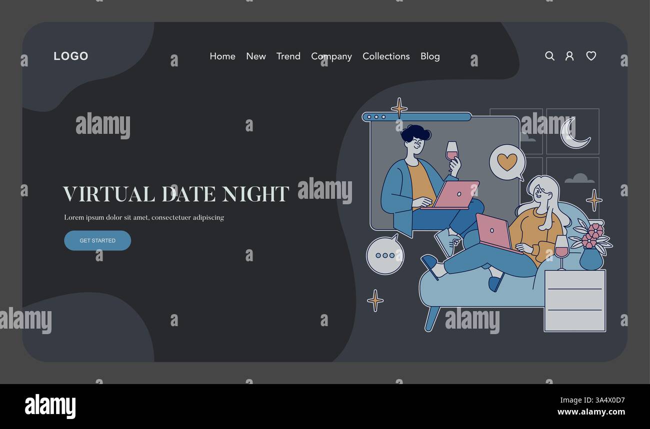 Long Distance Love concept. Virtual connection between partners through ...