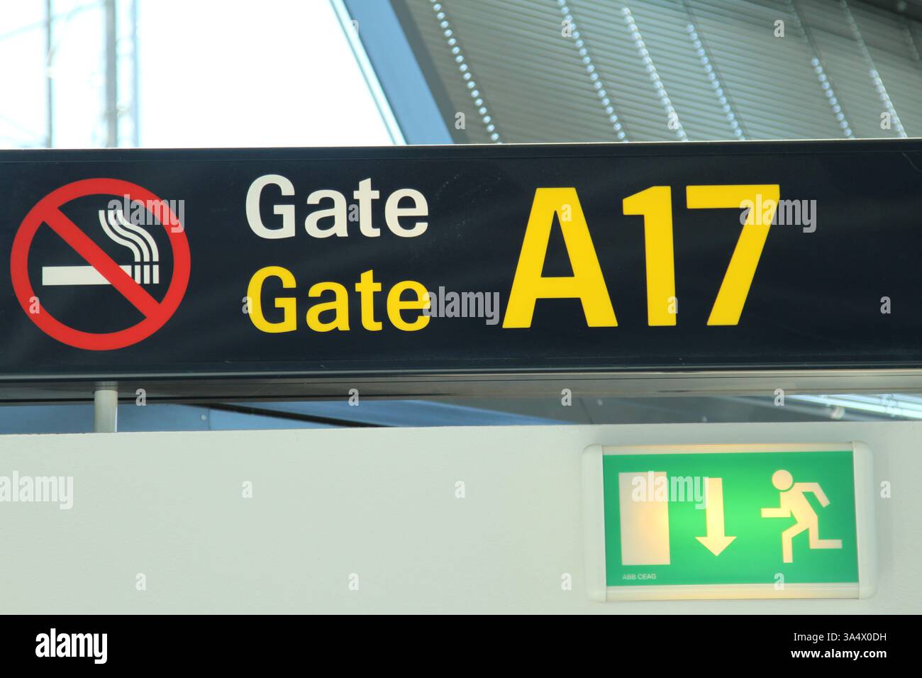 gate asign at Airport terminal Stock Photo - Alamy