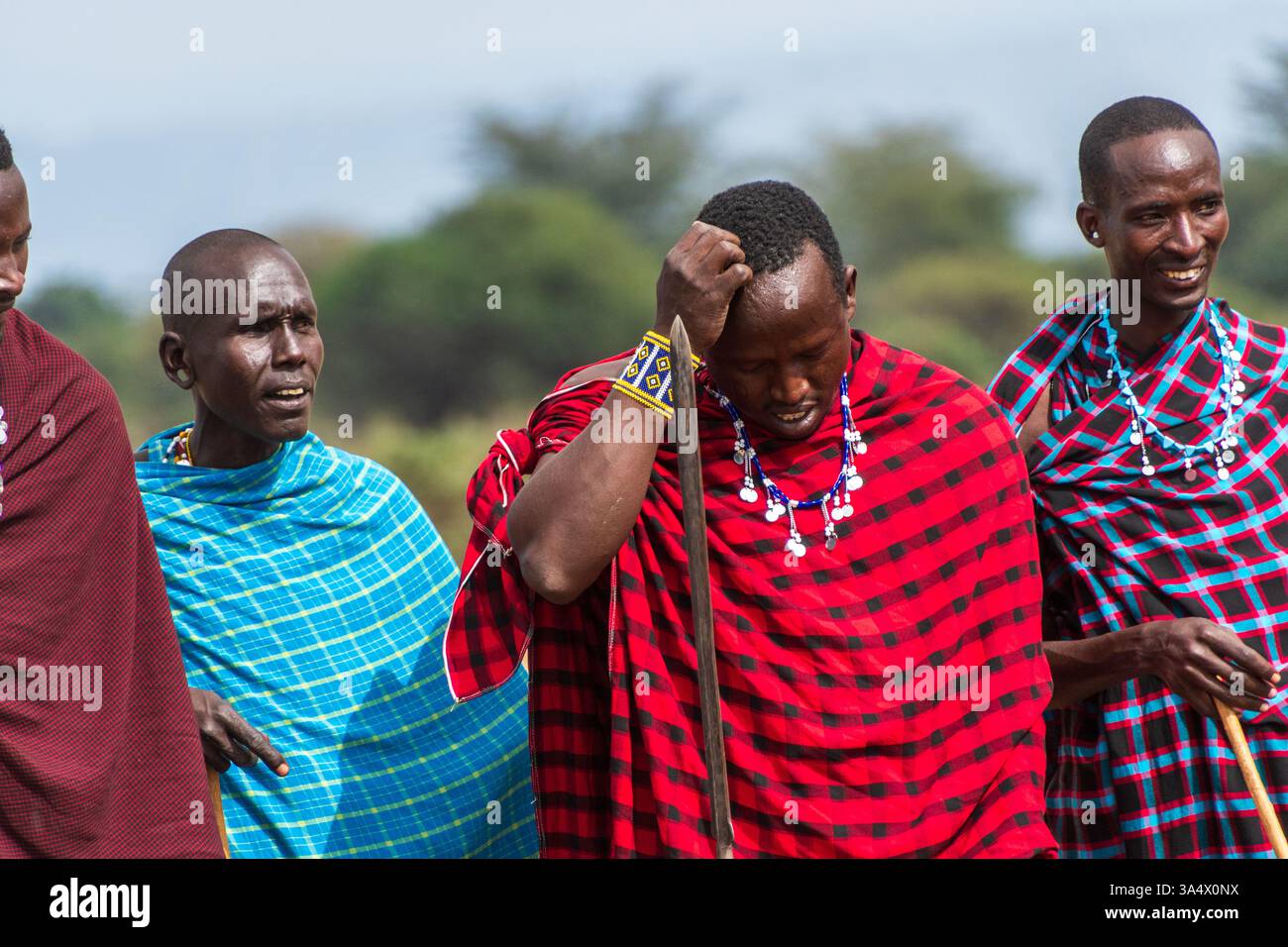 Mto wa Mbu, Tanzania - August 4, 2024. Impression of a welcome dance of ...