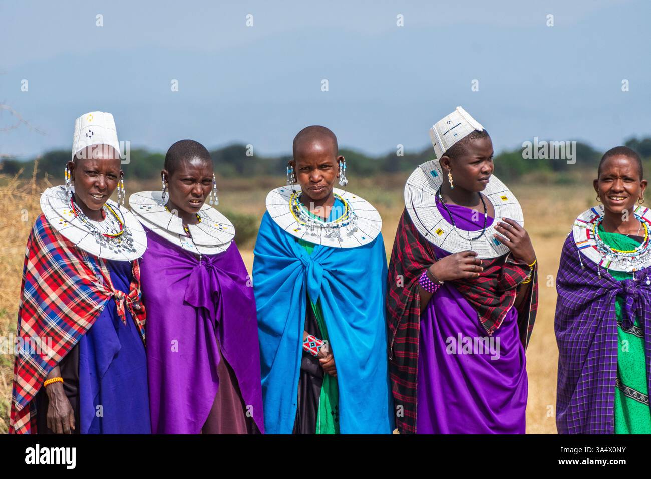 Mto wa Mbu, Tanzania - August 4, 2024. Impression of a welcome dance of ...