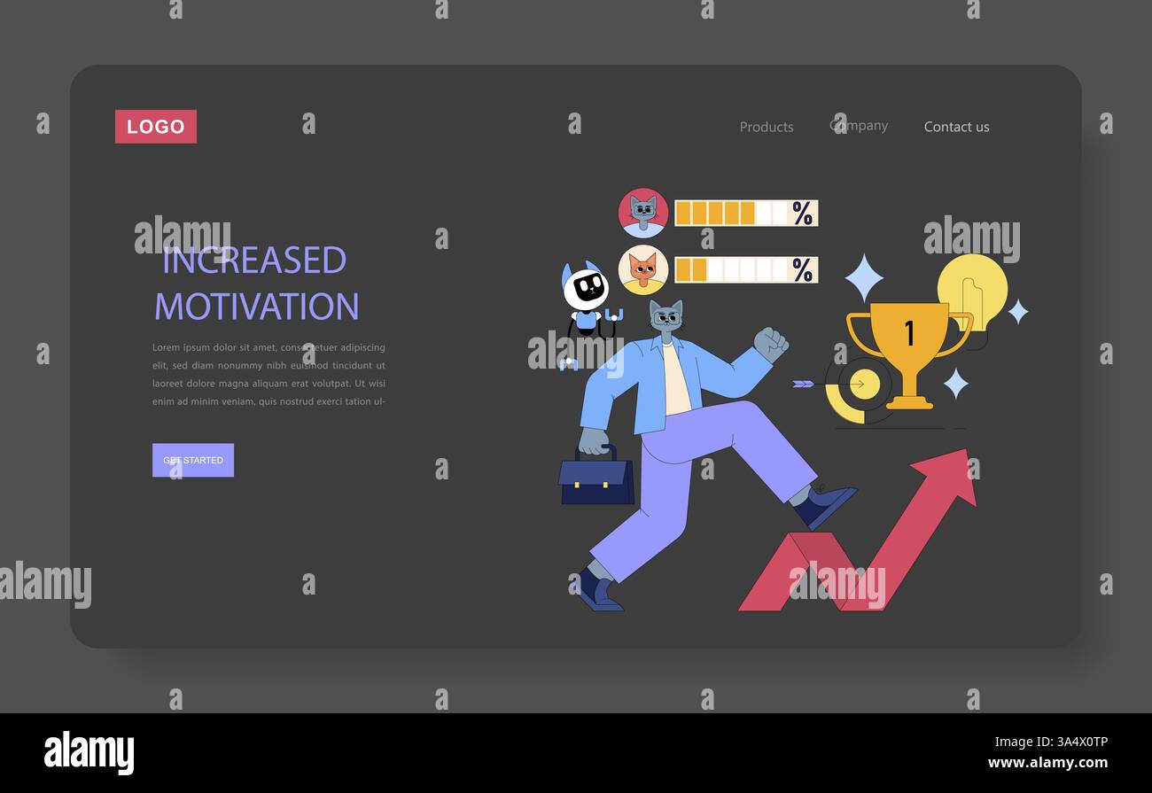 AI assistant concept focusing on increased motivation in the workplace ...