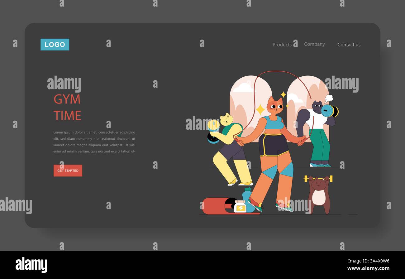Fitness illustration showcasing diverse characters engaging in gym ...
