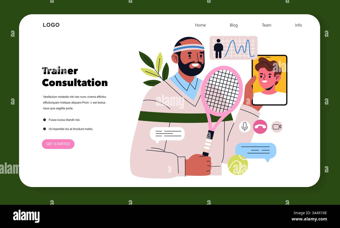 Remote personal training illustration shows a trainer providing ...